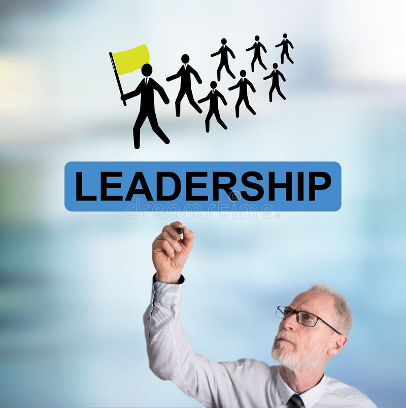 Businessman Drawing Leadership Concept Stock Image - Image of leader ...
