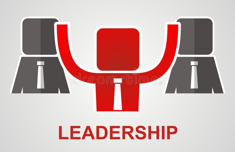 Leadership Concept - Leader Raises His Hands Up Stock Vector ...