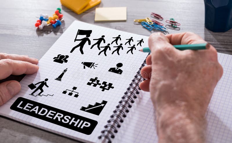 Leadership Concept on a Notepad Stock Photo - Image of influence, word ...