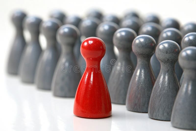 Leadership Concept. One Red Figure among Gray Figures Stock ...