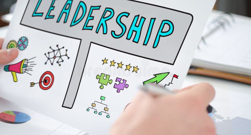 Leadership Concept on a Paper Stock Photo - Image of team, direction ...