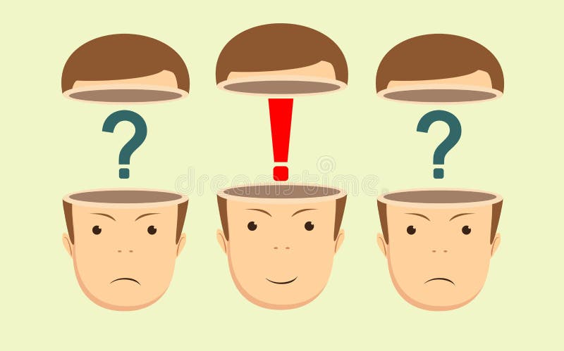 Leadership Concept with Question Marks and Red Exclamation Mark Stock ...