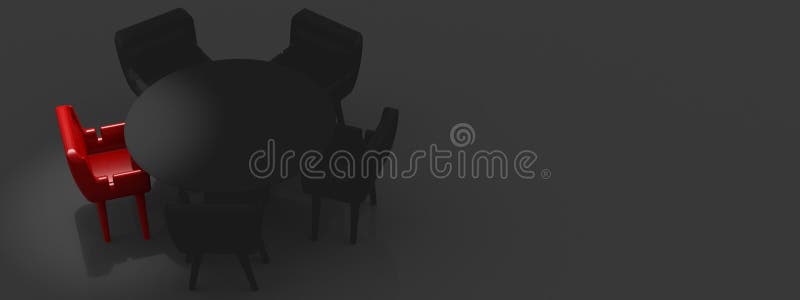 Leadership Concept with Red Chair Lead the Round Table Stock ...