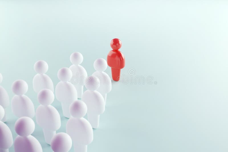 Red Human Symbol among White. Stock Image - Image of human, boss: 193515887