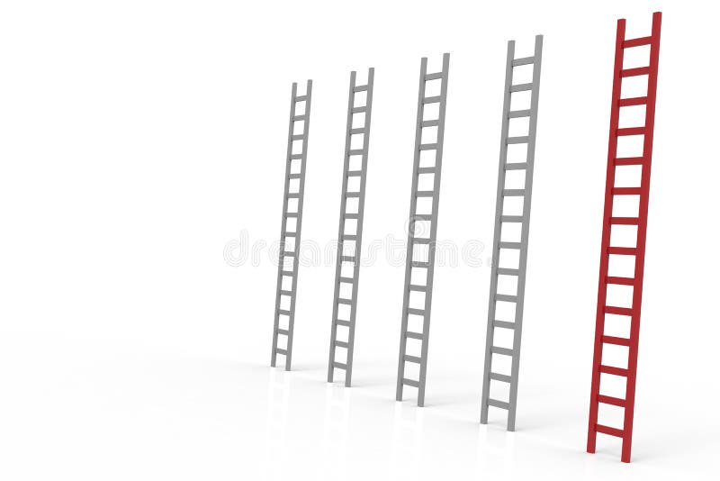 Leadership Concept with Red Ladder Stock Illustration - Illustration of ...
