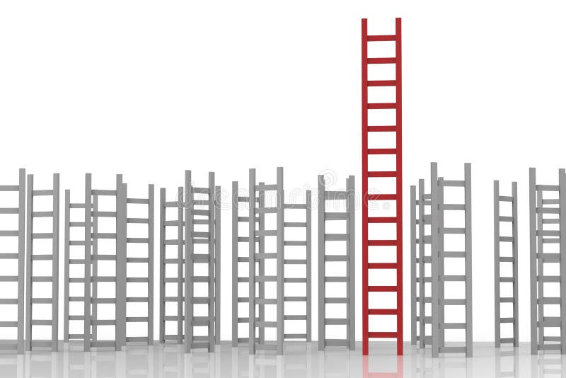 Leadership Concept with Red Ladder Stock Illustration - Illustration of ...