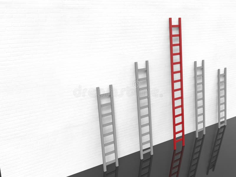 Leadership Concept with Red Ladder Stock Illustration - Illustration of ...