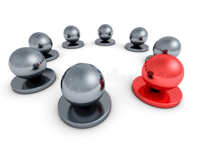 Leadership Concept Red Leader Sphere of Metal Crowd Stock Illustration ...