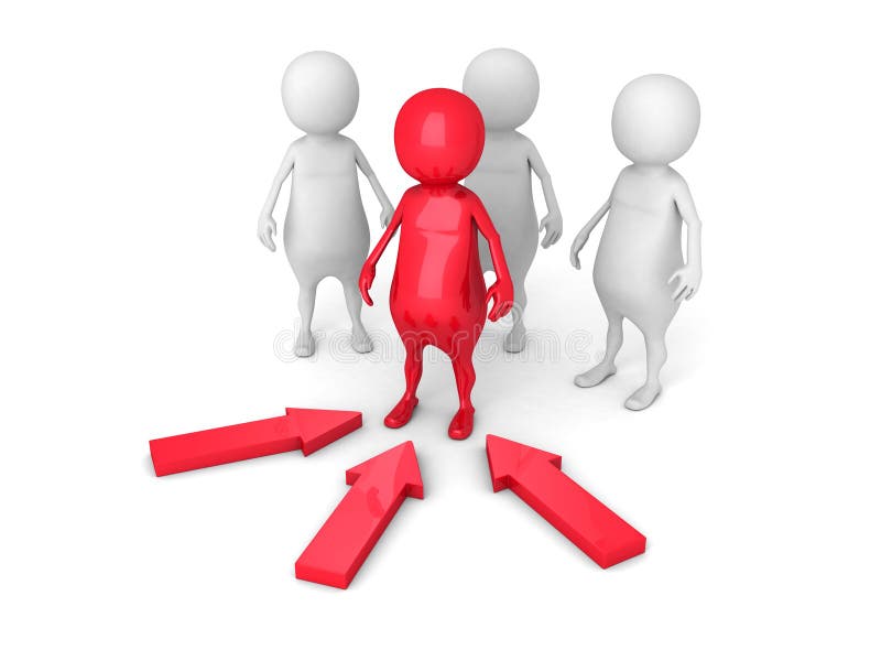 Leadership Concept with Red Person Leader Stock Illustration ...
