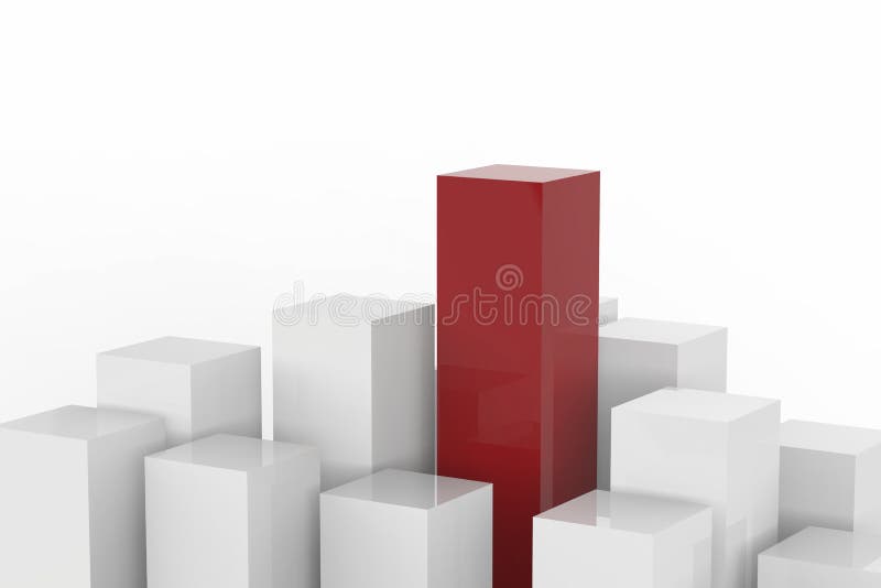 Leadership Concept Red and White Buildings Stock Illustration ...