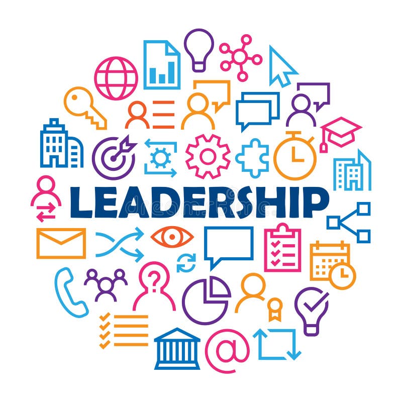 `LEADERSHIP` Concept with Relevant Icons Stock Vector - Illustration of ...