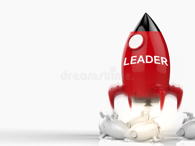 Leadership Concept with Rocket Stock Illustration - Illustration of ...