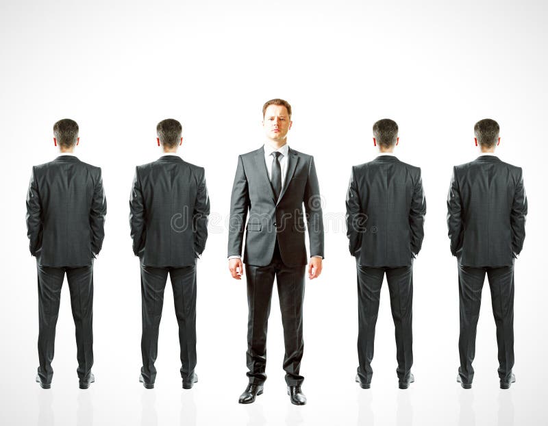 Back View Group of Business People. Rear View. Isolated Over White ...