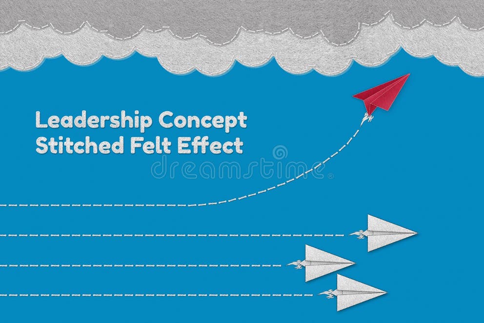 Leadership Concept - Stitched Felt Effect - Isolated on Blue Background ...