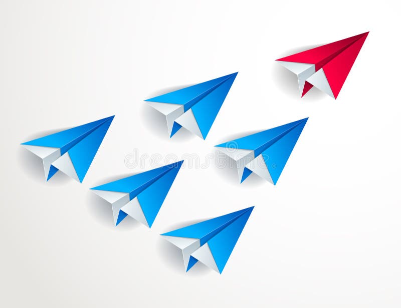 Leadership Concept Visualized with Origami Folded Plane Toys One of ...