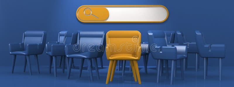 Leadership Concept with Yellow Chair and Group of Chairs Stock ...