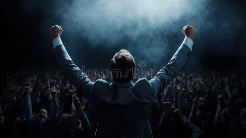 Leadership Conceptual Image, a True Born Leader Standing in Front of ...