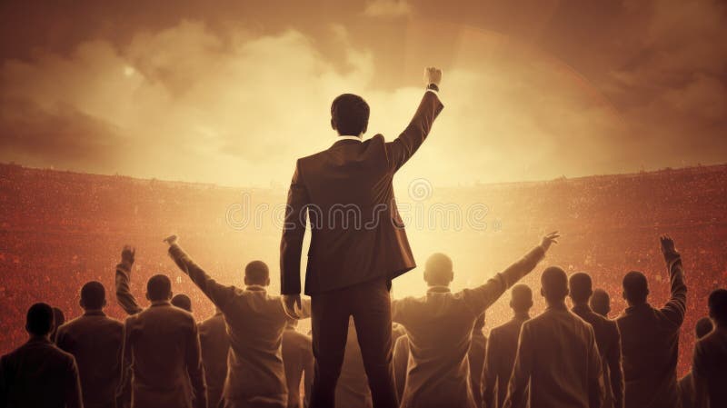 Leadership Conceptual Image, a True Born Leader Standing in Front of ...