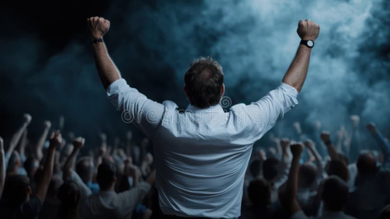 Leadership Conceptual Image, a True Born Leader Standing in Front of ...