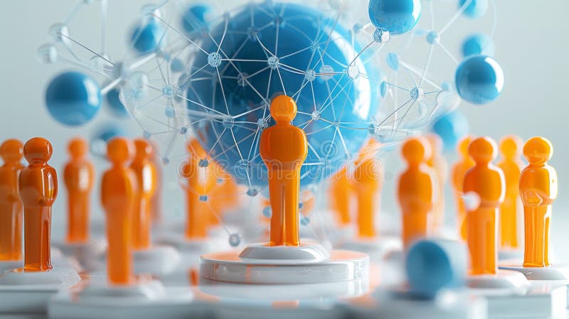 Leadership in a Connected World - Abstract Human Figures and Network ...