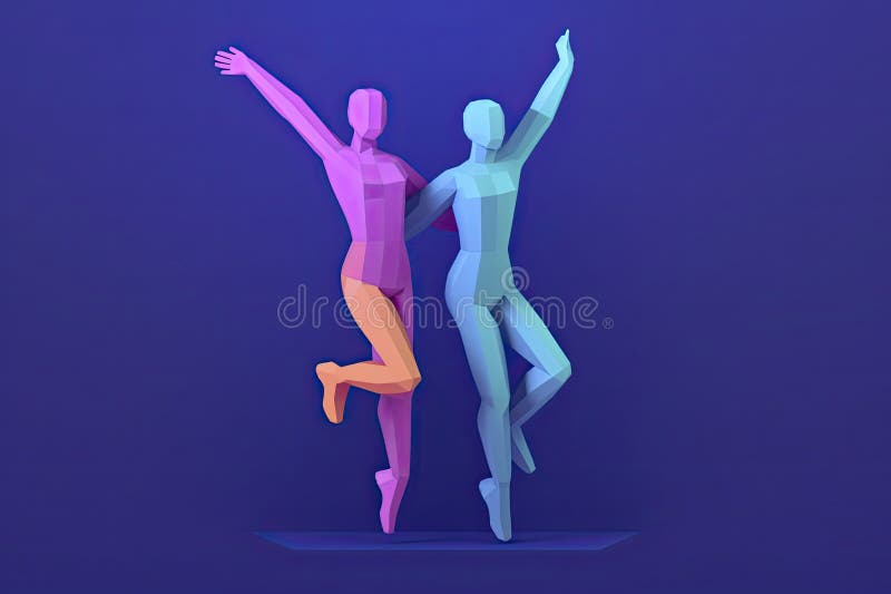 Leadership, Freedom or Development Concept. Ouple Jumping Back To Back ...