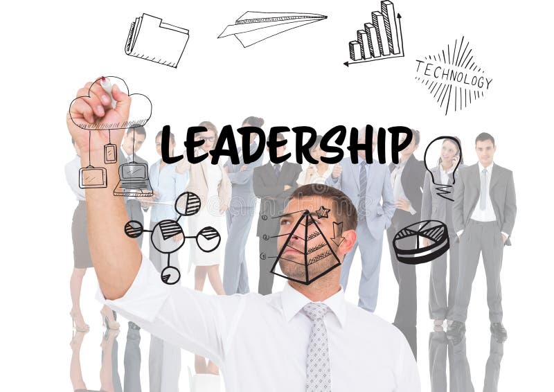 Leadership Graphic in Front of Business People Stock Illustration ...