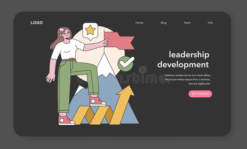 Leadership Growth. Flat Vector Illustration. Stock Vector ...