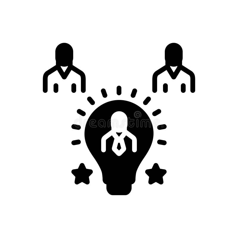 Black Solid Icon for Leadership, Concept and Boss Stock Vector ...