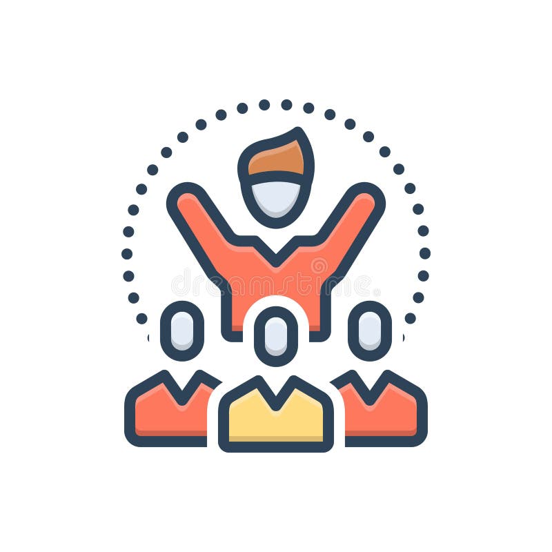 Color Illustration Icon for Leadership, Leader and Teamwork Stock ...