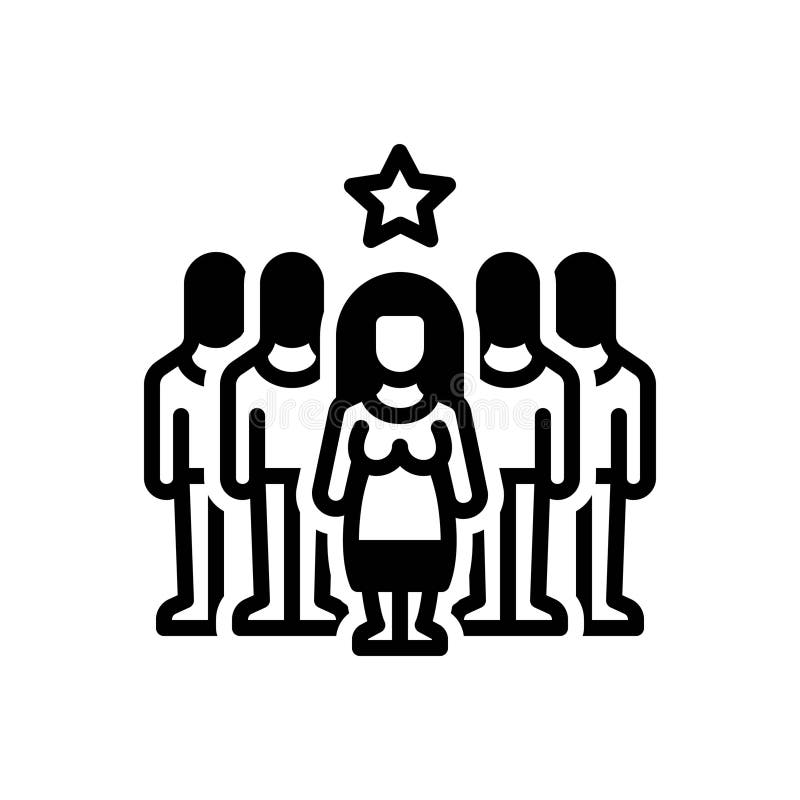 Black Solid Icon for Leadership, Teamwork and Team Stock Illustration ...