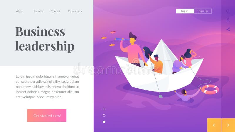 Leadership Landing Page Template. Stock Vector - Illustration of bright ...
