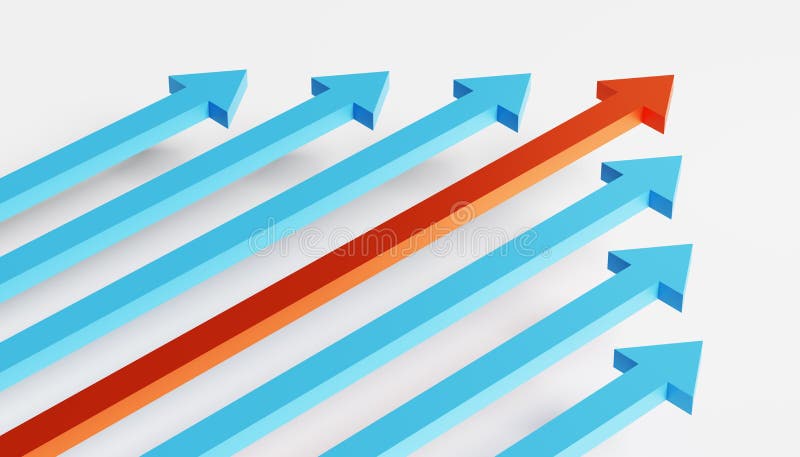 Leadership and Lead Concept. One Leader Arrow Leading Team Forward ...