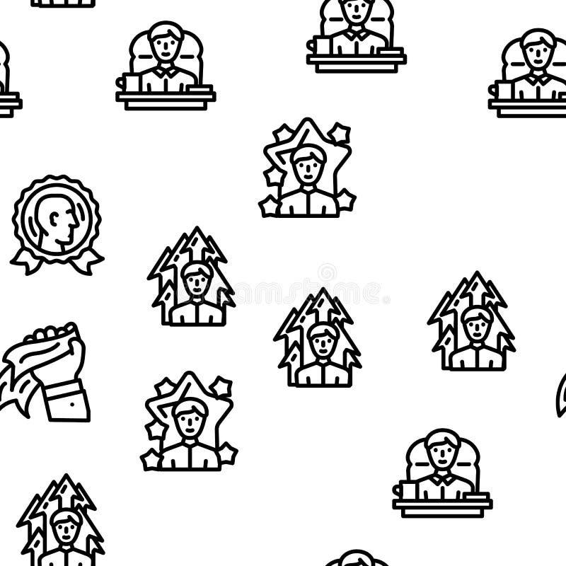 Leadership Leader Business Skill Vector Seamless Pattern Stock Vector ...
