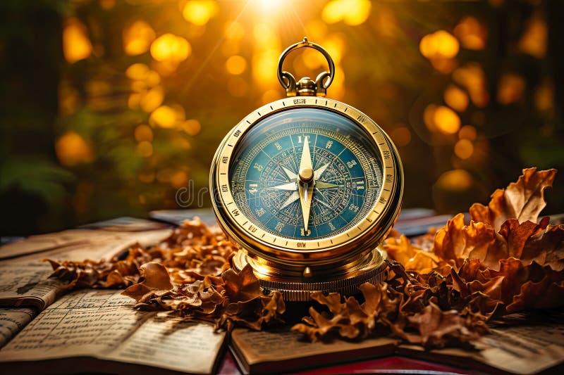 Leadership and Management, Abstract Compass and Guiding Light ...