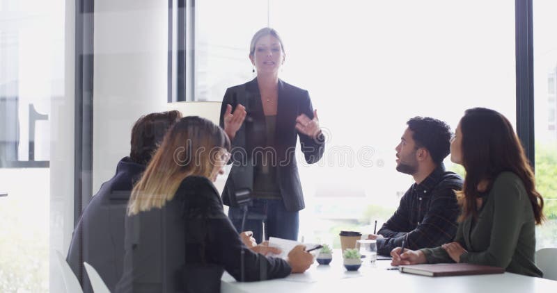 Leadership, Meeting Discussion and Professional Woman Explain Problem ...