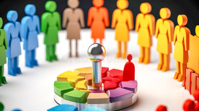 Leadership of People, Leader in a Group. Wooden Figures in a Circle ...