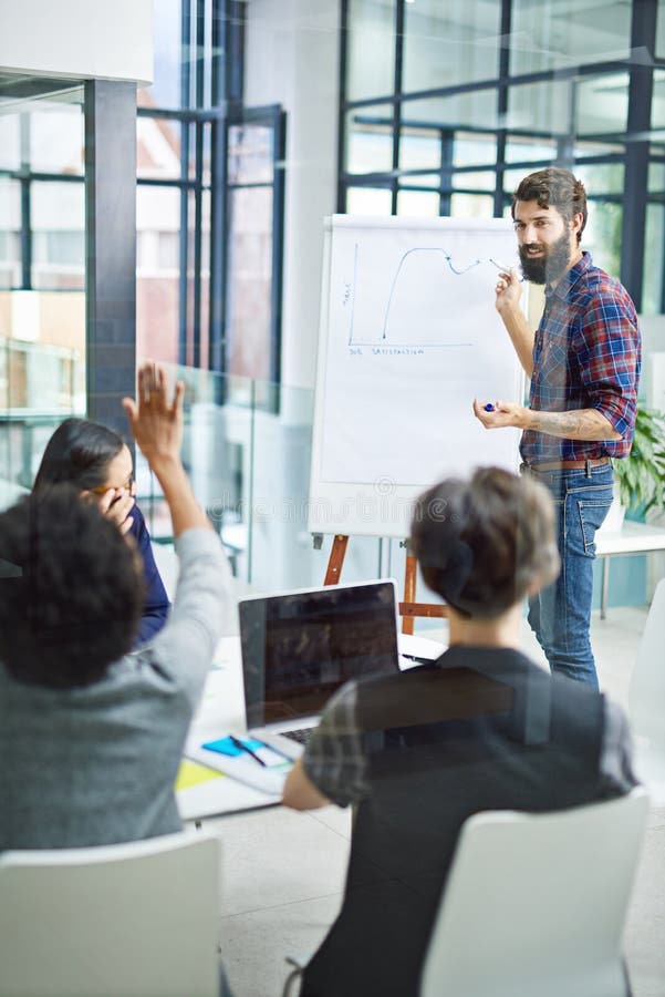 Leadership, Presentation and Graph in Office for Meeting, Collaboration ...