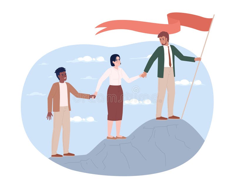 Leadership in Project Management Flat Concept Vector Spot Illustration ...