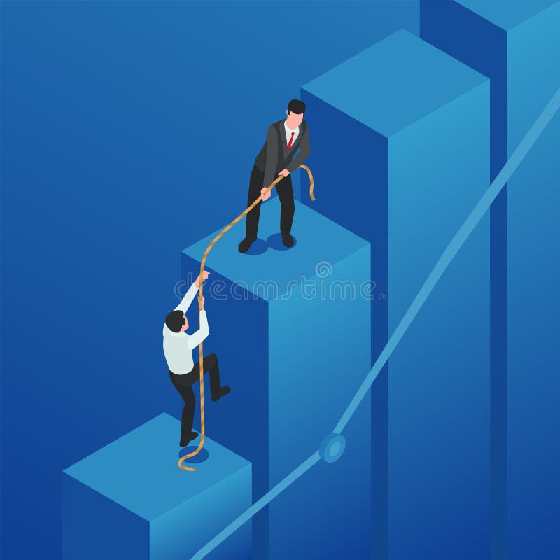Leadership Pulling Up Composition Stock Vector - Illustration of chart ...