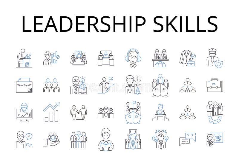 Leadership Skills Line Icons Collection. Communication Skills, Teamwork ...