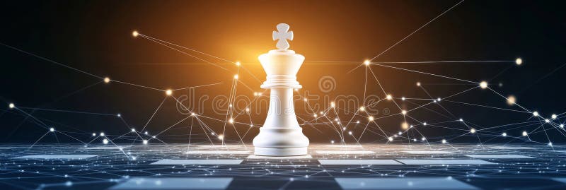 Leadership, Strategy, and Technology a Chess King on a Digital Board ...