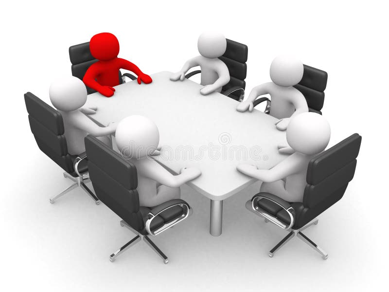 Leadership and Team at Conference Table - 3d Render Stock Photo - Image ...