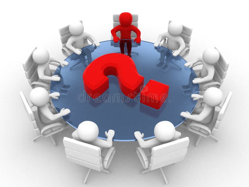 Leadership and Team at Conference Table. Stock Illustration ...