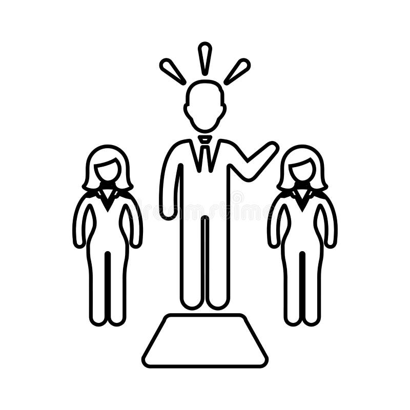 Leader, Team Leader Outline Icon. Line Art Vector Stock Vector ...