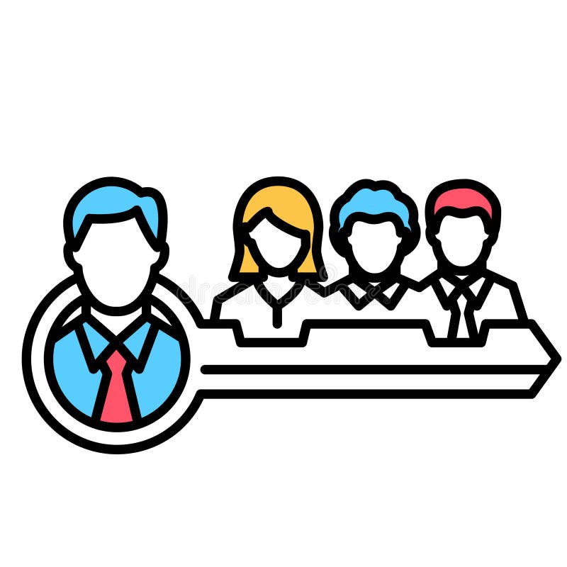 Leadership Teamwork with a Key Icon. Businessman and Entrepreneur Stock ...