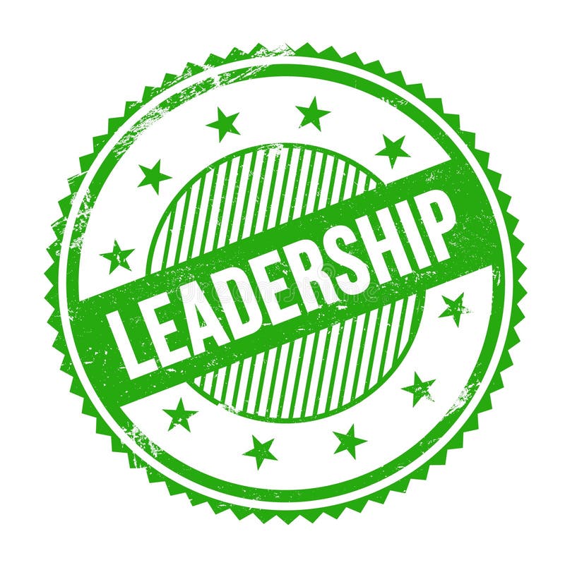 LEADERSHIP Text Written on Green Grungy Round Stamp Stock Illustration ...