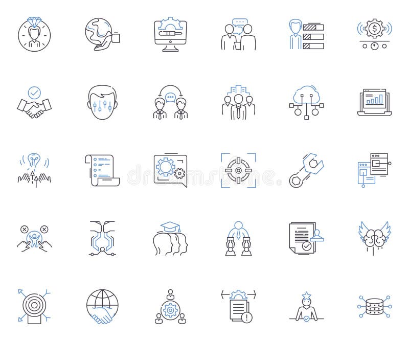 Leadership Training Line Icons Collection. Empowerment, Vision ...