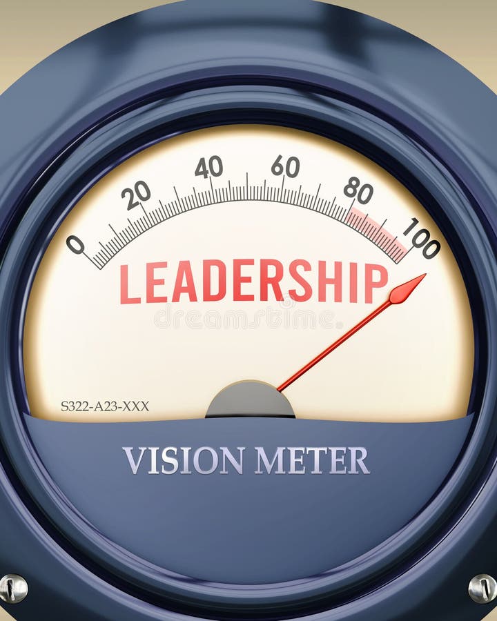Leadership and Vision Meter that is Hitting a Full Scale, Showing a ...
