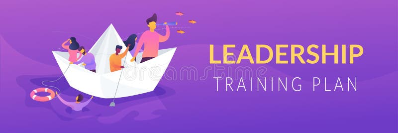 Leadership Web Banner Concept. Stock Vector - Illustration of laptop ...