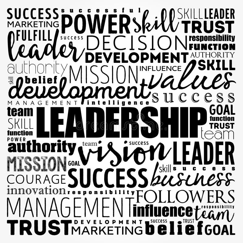 LEADERSHIP Word Cloud Collage, Business Concept Background Stock ...